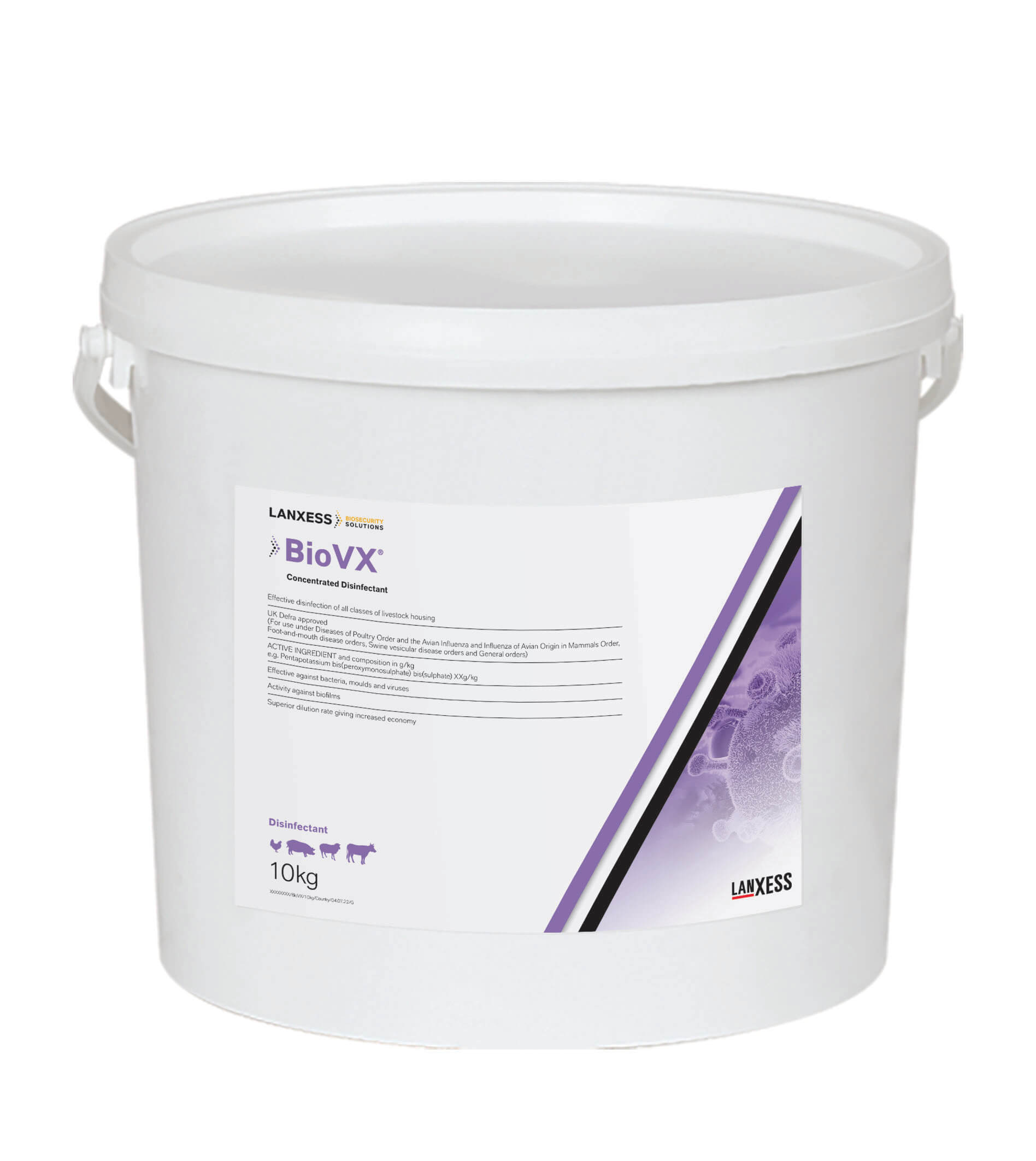 BIOVX Desinfektionsmittel - Pulverkonzentrat 10kg Eimer - Feld und Stall